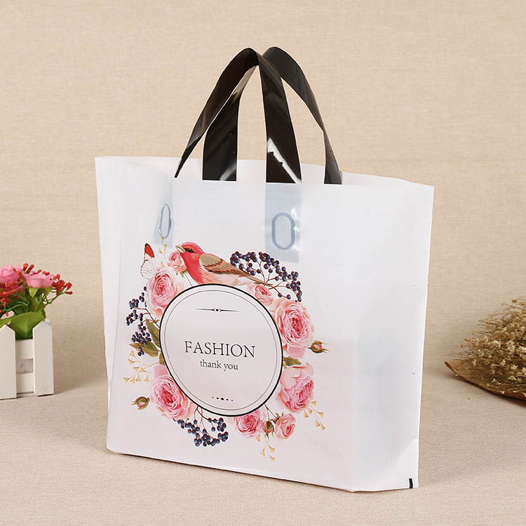 Biodegradable soft loop handle plastic bag