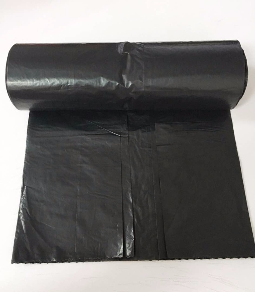 Black trash fold biodegradable garbage bags