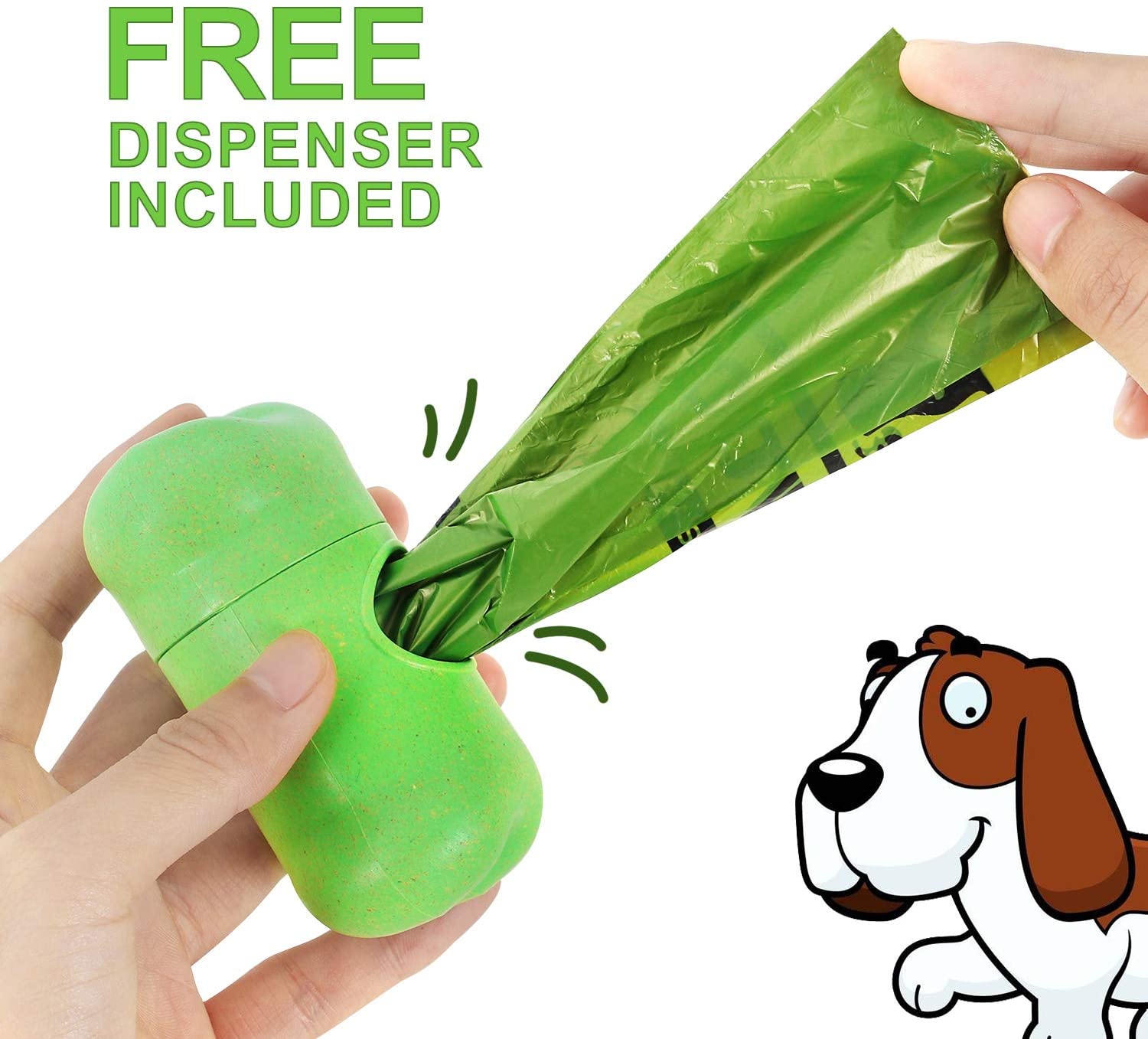 Corn starch compostable dog poo bags